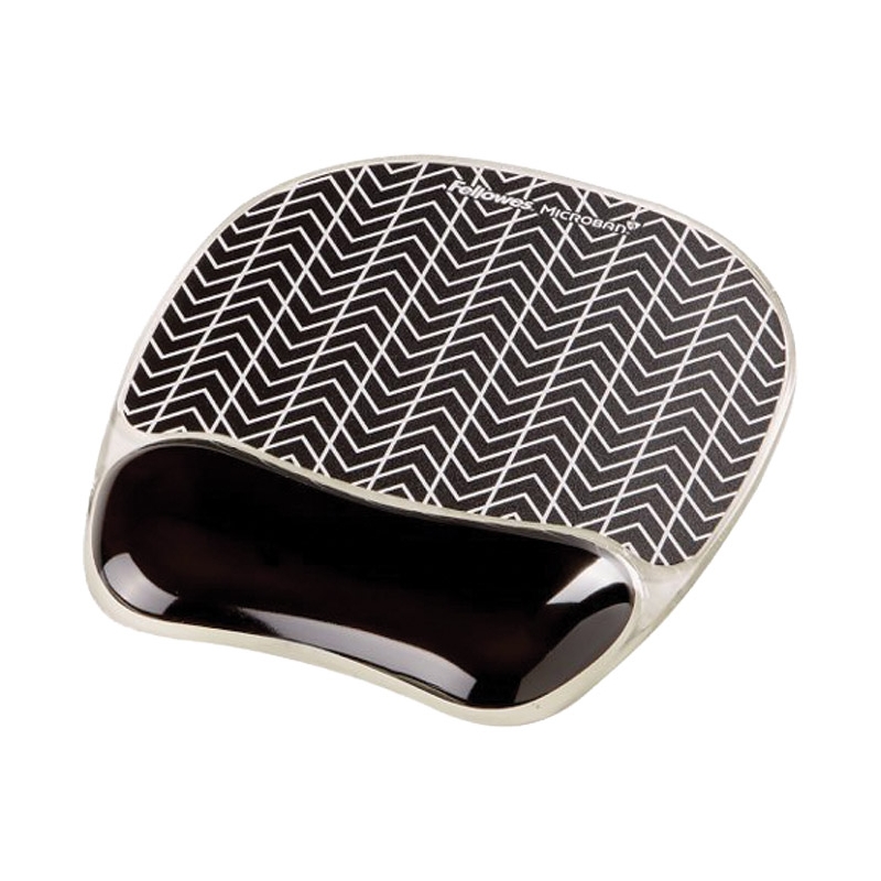 Podloga Za Miša Sa Odmaračem Ergonomska-Gel Fellowes 9653401 Crna-Bela Chevron Blister
