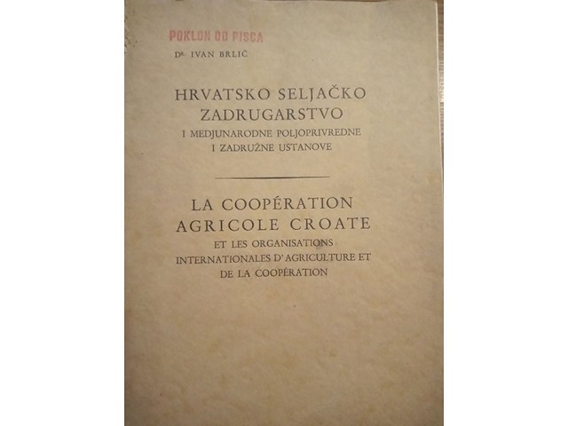 Hrvatsko seljačko zadrugarstvo, Ivan Brlić, 1938