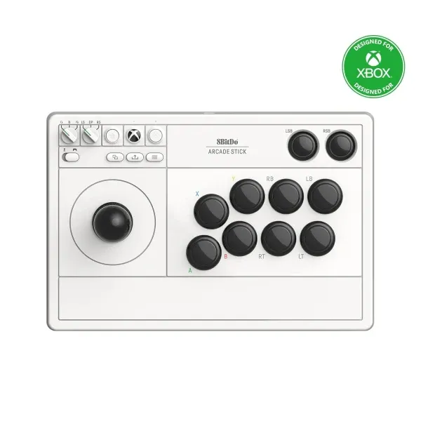 Bežični Arcade gamepad 8BitDo Arcade stick Xbox/Windows/Mapping/Mode Switch/AUX/White