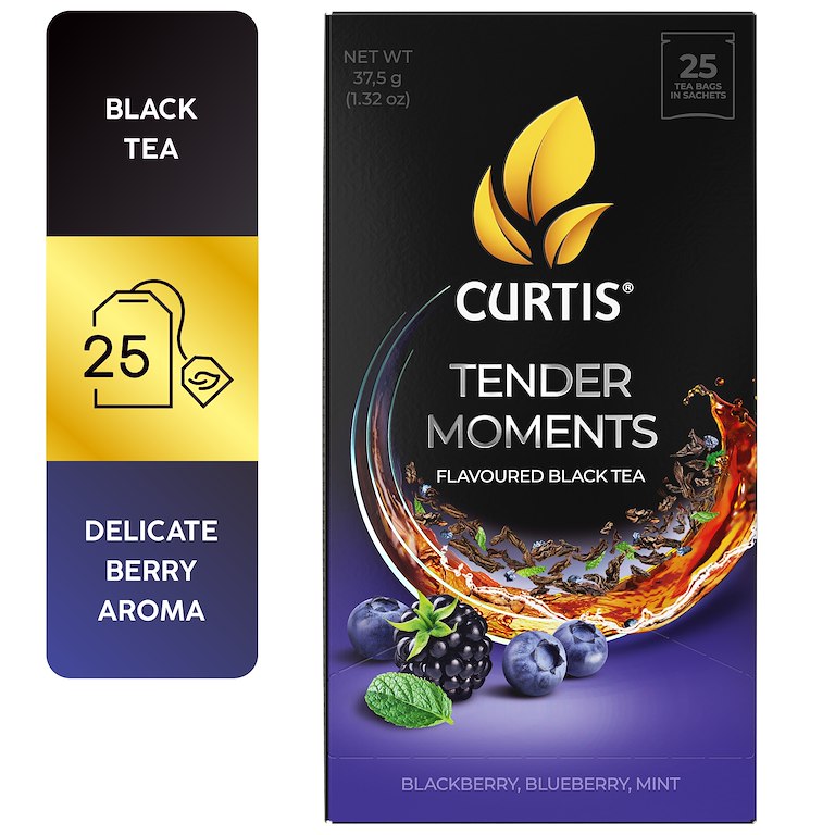 Curtis Tender Moments – Crni čaj sa borovnicom, kupinom i nanom , 25x1,5g