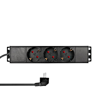 10"Nap.panel 3xSCHUKO,1HU,ALU,kabl 2m,crni
RAL9005 (crna)