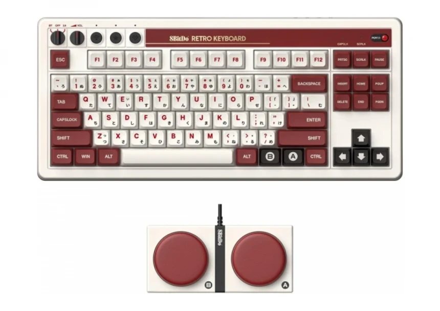 Bežična tastatura 8BitDo Retro 87/mehanička/Fami Edition + Dual Super Buttons