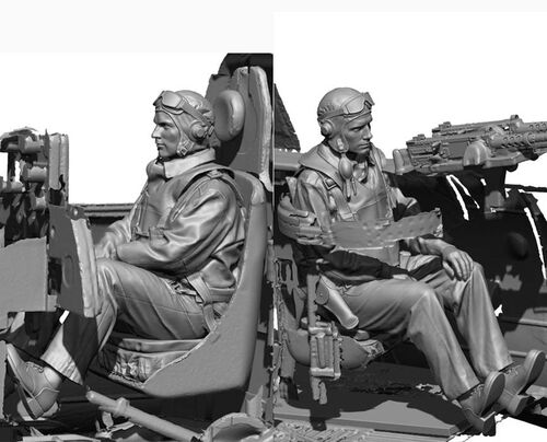 Legend LF4402 US WWII Navy Pilot & Rear Gunner Set (2 Pilots and 2 Rear Gunners / 3D-Printed)