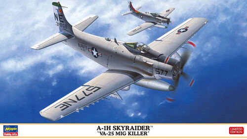 NEW! Hasegawa 02527 Douglas A-1 H Skyraider - VA-25 MiG Killer