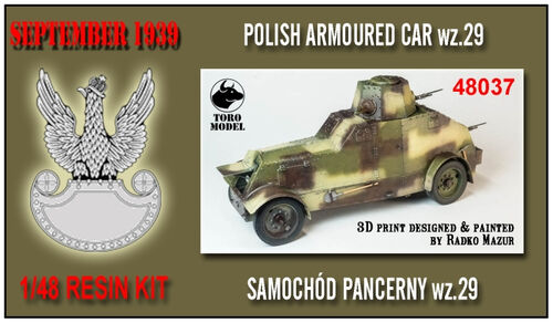 NEW! Toro Model 48037 Samochód Pancerny wz.29 (Wydruk 3D)