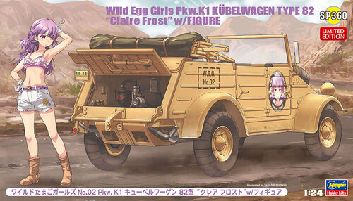 Hasegawa SP360 52160 Wild Egg Girls No.02 Pkw.K1 Kubelwagen Type 82 "Claire Frost" w/Figure