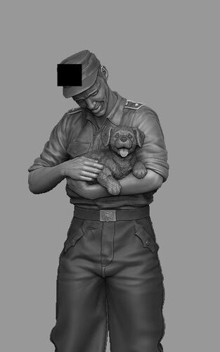 PanzerArt FI35-120 StuG driver with puppy