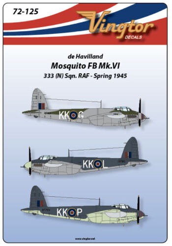 NEW! Vingtor 72-125 de Havilland Mosquito Mk.VI - 333 (N) Sqn. RAF (Spring 1945)