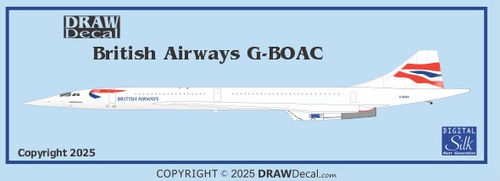 NEW! Draw Decal 12-CONCORDE-01C Concorde - British Airways Union Flag (G-BOAC)