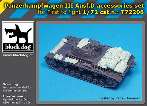 NEW! Black Dog T72208 Panzerkampfwagen III Ausf.D - Accessories Set (for First to Fight Kits)