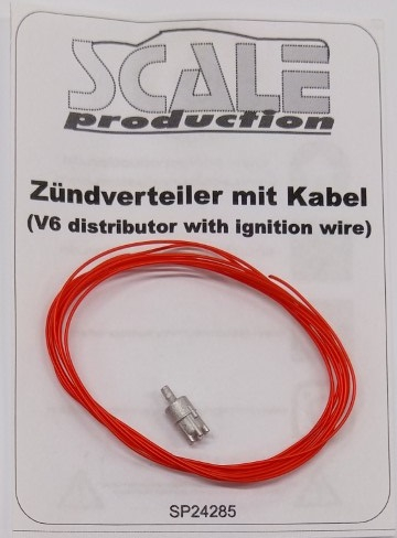 Scale Production SP24285R V6 Distributor with Ignition Wire Red