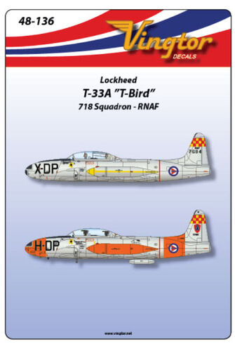 Vingtor 48-136 Lockheed T-33 A 'T-Bird' - 718 Sqn. RNAF Decals