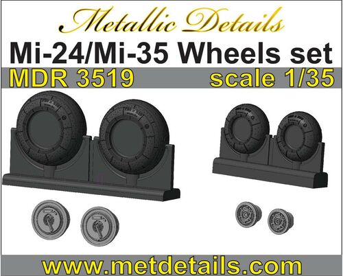 Metallic Details MDR3519 Mil Mi-24/Mi-35 Helicopter Wheels set (designed to be used with Trumpeter kits)