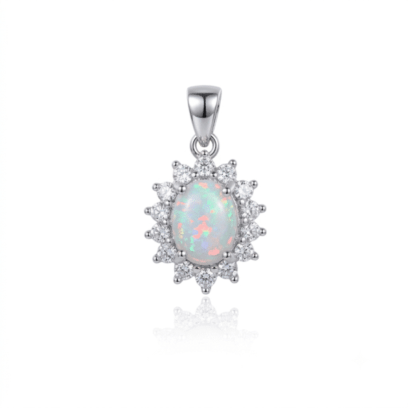 Srebrni privezak „BELI OPAL“ 708