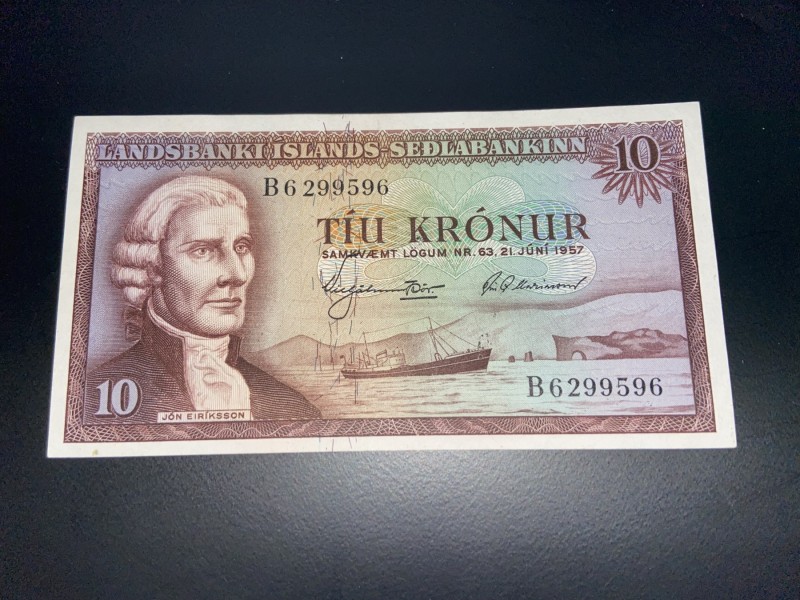 ISLAND 10 KRUNA.1957.