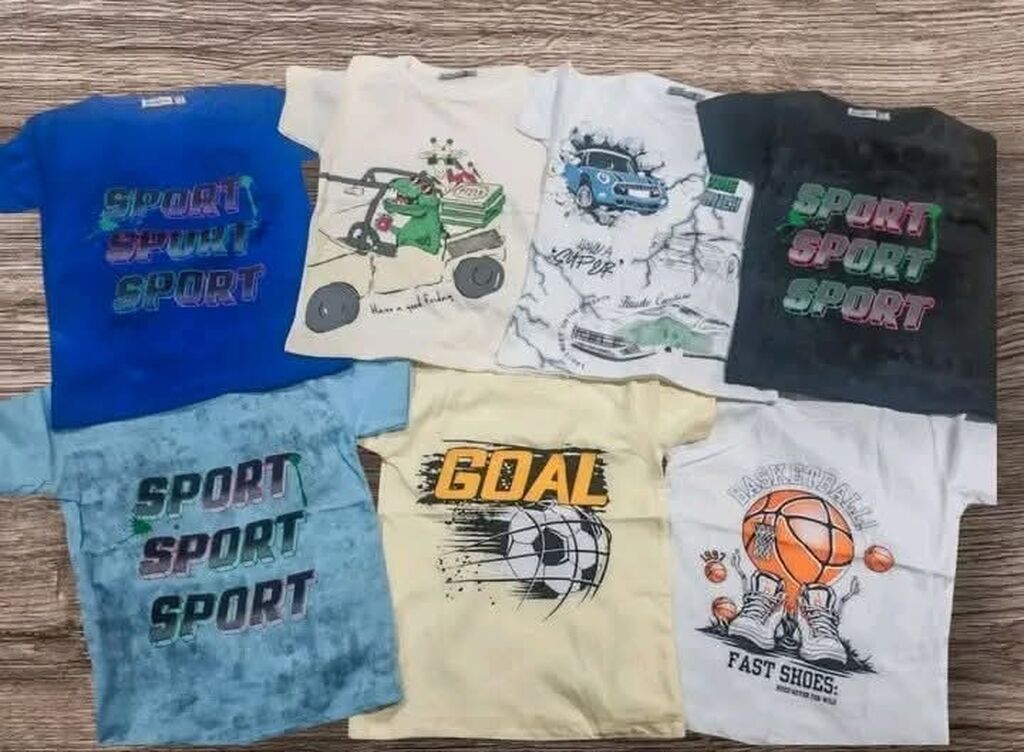 Dečije kratke majice sa printom - Modeli: više dezena sa sportskim i