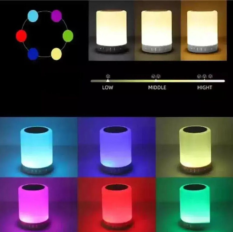 Lampa na Dodir - Muzičko Noćno Svetlo Opis: Fenomenalna lampa sa RGB