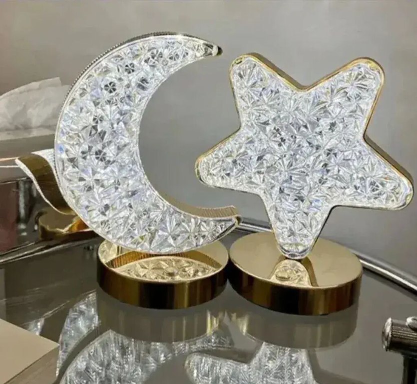 Kristalna Lampa – Mesec ili Zvezda USB   ⭐ Osvetlite vaš dom sa