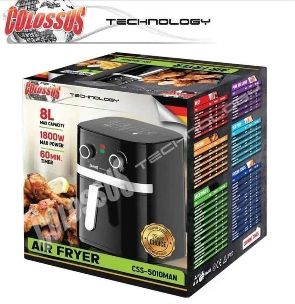 Friteza na vruć vazduh Colossus Technology CSS-5010MAN - Kapacitet: 8