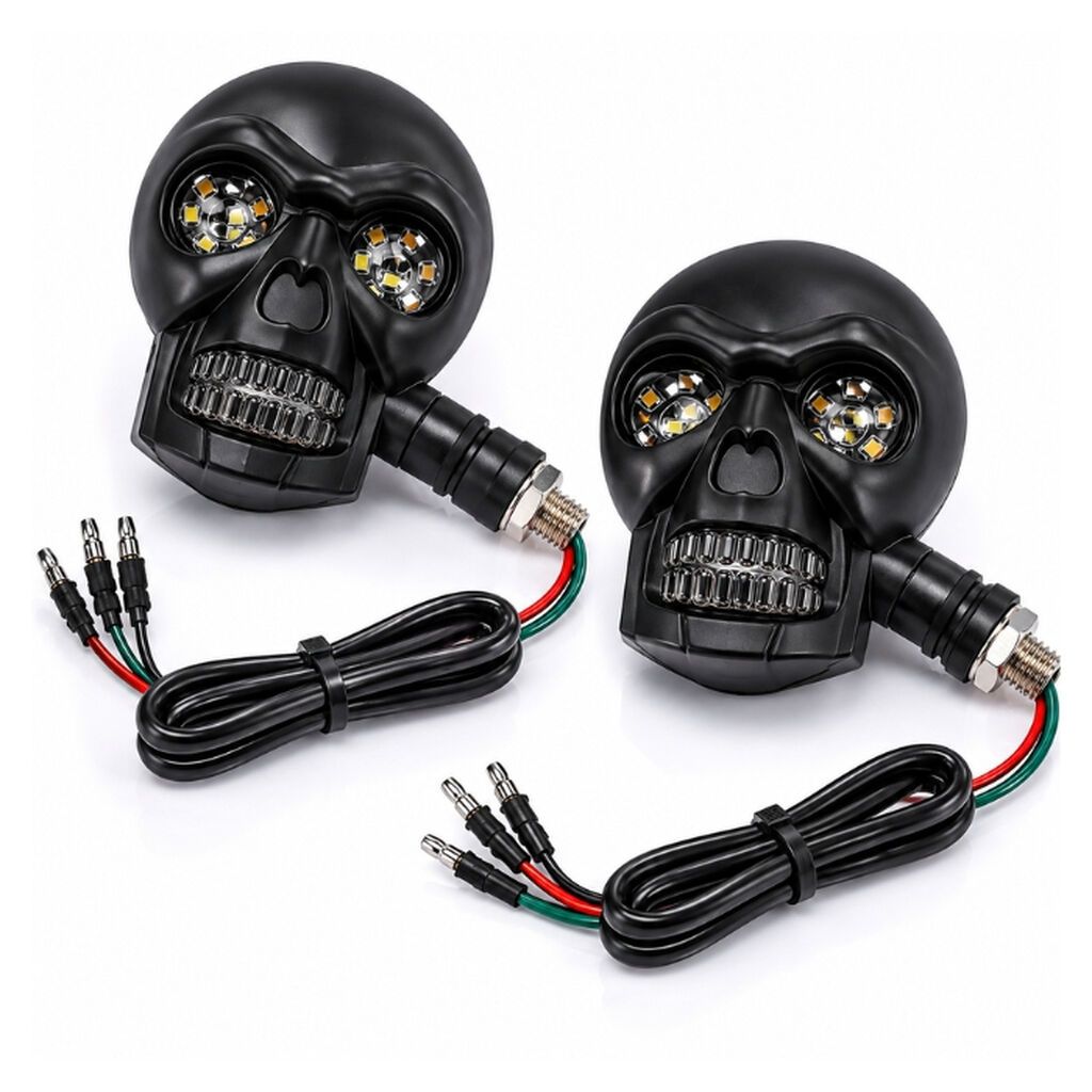 Led migavci za motor + dnevno svetlo kosturska glava Dimenzije na
