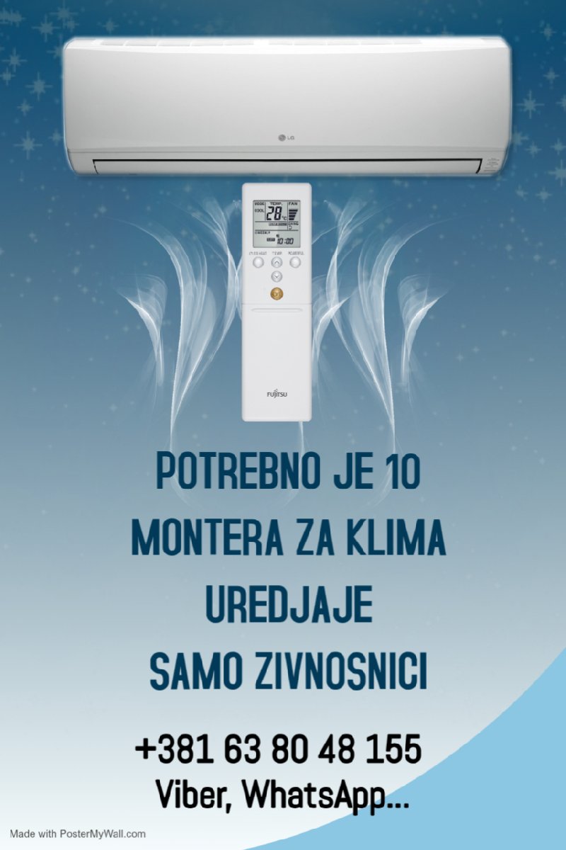 Potrebno je 10 montera živnosnika