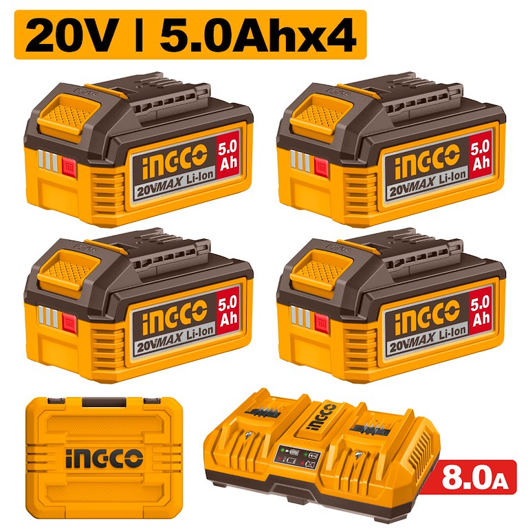 NETO SO FBCLI20285E BATERIJE 4X5AH + PUNJAČ 8A SUPER INGCO