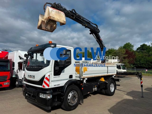 IVECO EuroCargo 180 E 28 KIPPER Kran HIAB 108ES-3*FUNK kiper