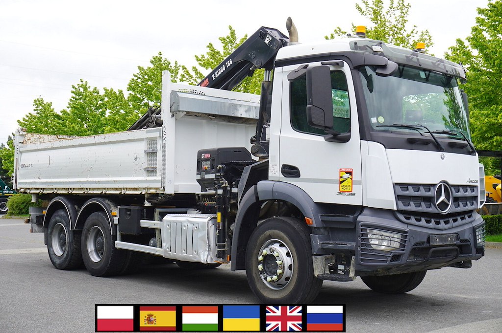 Mercedes-Benz Arocs 2636 6×4 / 100 tho. km! / HIAB X-Hiduo 188 / rotator / 3-s kiper