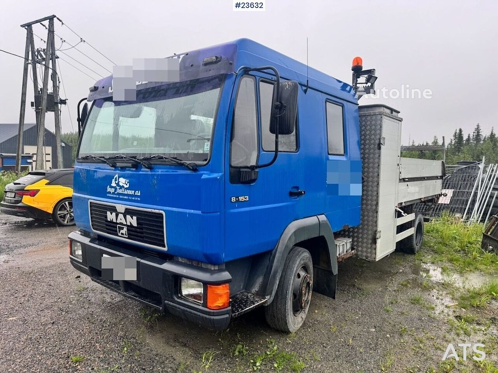 MAN 8.152LC Mannskapsbil – 7 seter kamion s ravnom platformom