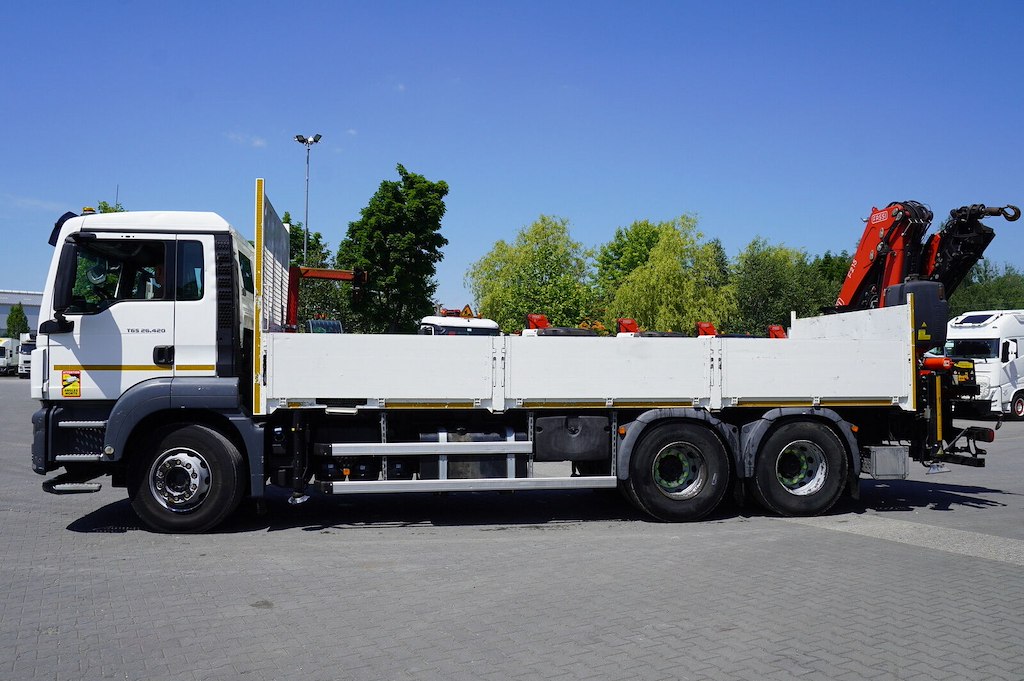 MAN TGS 26.420 6×4 / Fassi F215A.2.24 / remote control / Rotator / p kamion s ravnom platformom
