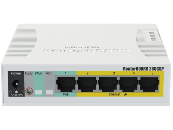 Mikrotik Ruter switch 260GSP CSS106-1G-4P-1S