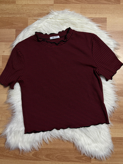 ZARA crop top rebrasti pamuk
