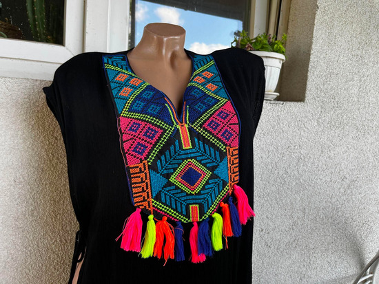 Boho crna majica pareo