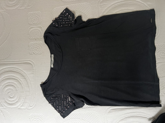 Pepe jeans tamno siva majica za cirkonima