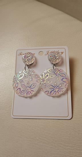 Translucent floral drop dangle minđuše, novo