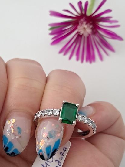 Nov Pandora prsten zeleni kamen 925 18,5mm