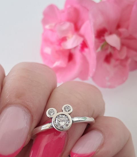 Nov Pandora prsten Mickey Mouse 925 18mm