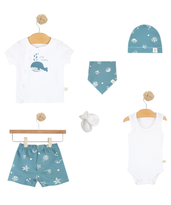 Just Kiddin Baby set odeće za dečake 6 u 1 veličina 56 Little Swimmers Plava