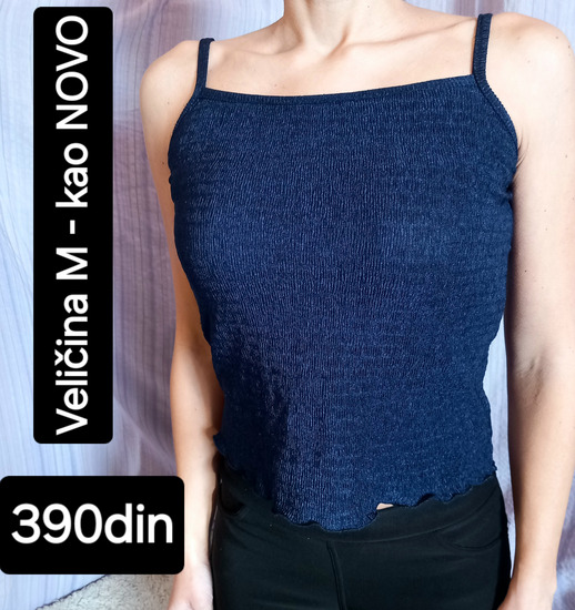 Majica na bretele teget plava M/38 - kao NOVO