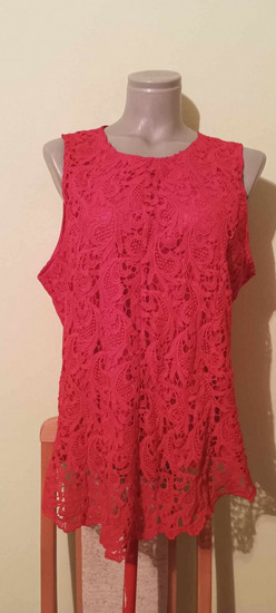 Crvena tunika sa cipkom,velicina 52-54 ili 5 XL