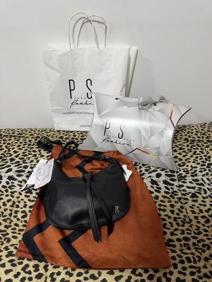 NOVA! Kožna crna P. S fashion torba
