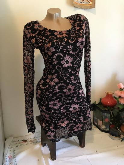 Francuska crna cipkana roze ruze S/M