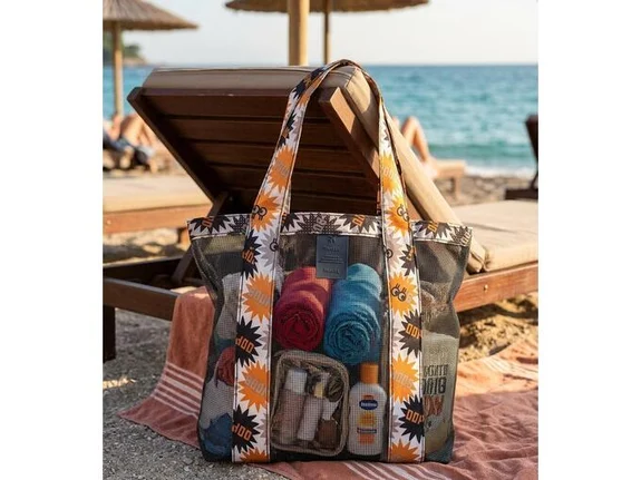 Sportska torba Mrežasta torba za plažu teget
