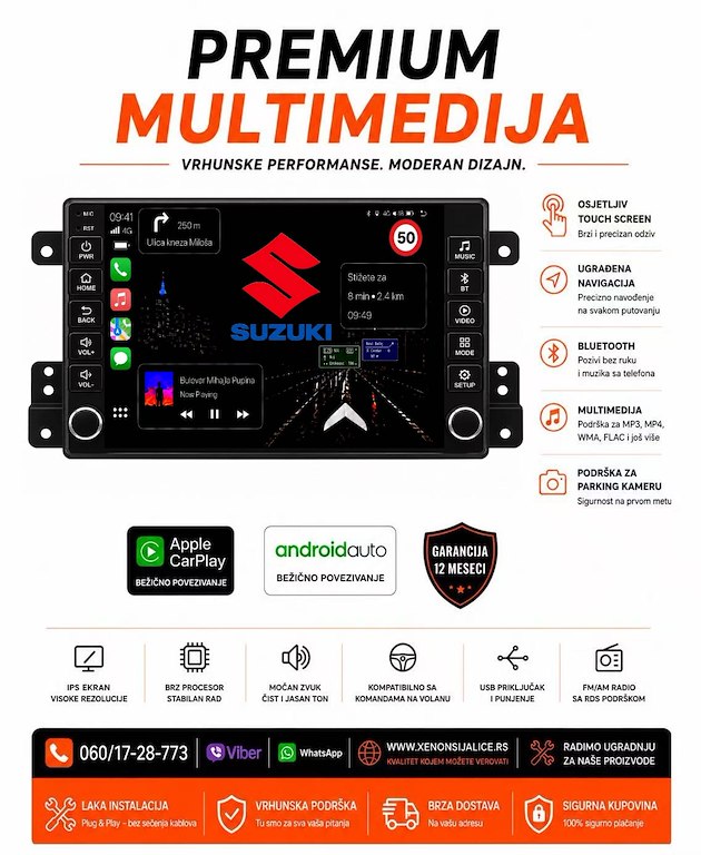 SUZUKI VITARA MULTIMEDIJA ANDROID,CAR PLAY NAVIGACIJA TOUCH SCREEN 10 INCA