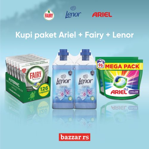 Paket za domaćinstvo - Ariel, Fairy i Lenor 2 XXL