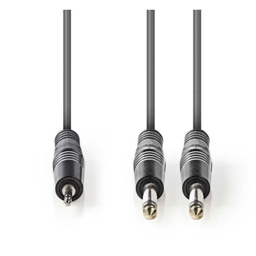 COTH23200GY50 Stereo Audio Cable 2x6.35mm muski na 3.5mm muski, 5m, Dark Grey