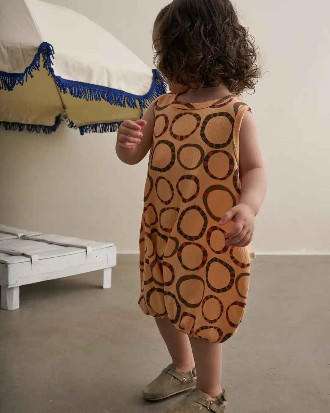 Romper za bebe od rebrastog pamuka Comfy Cubs Salmon