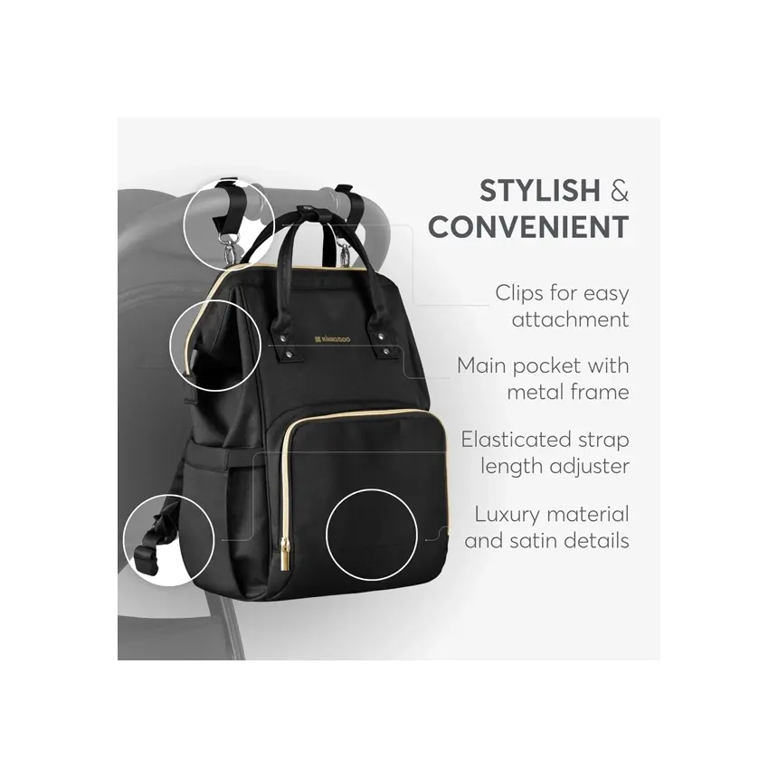 Torba za mame Siena premium Black/Gold KKB22110