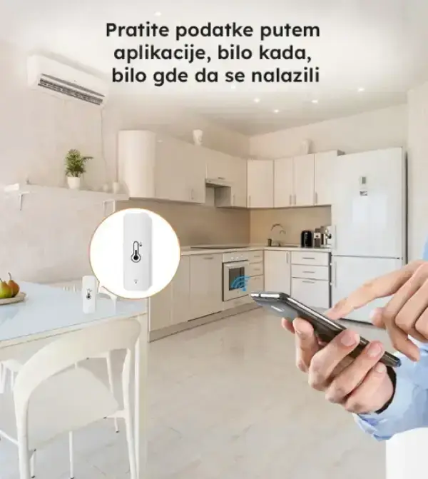 Tuya Wi-Fi smart termometar i higrometar -20° do 60°C, WIFI, Tuya app,Bela