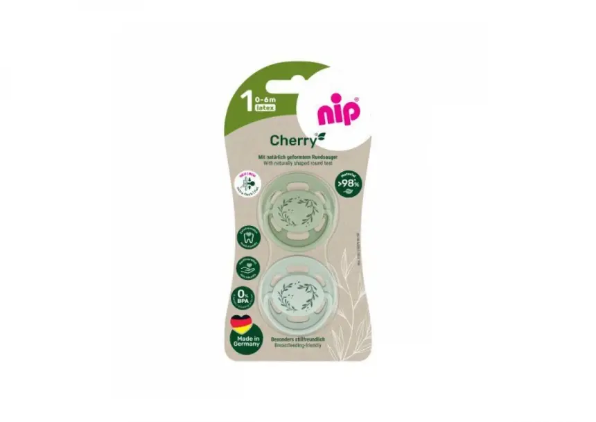 NIP LAŽA GREEN VIŠNJICA, KAUČUK, 0-6M, 2 KOM